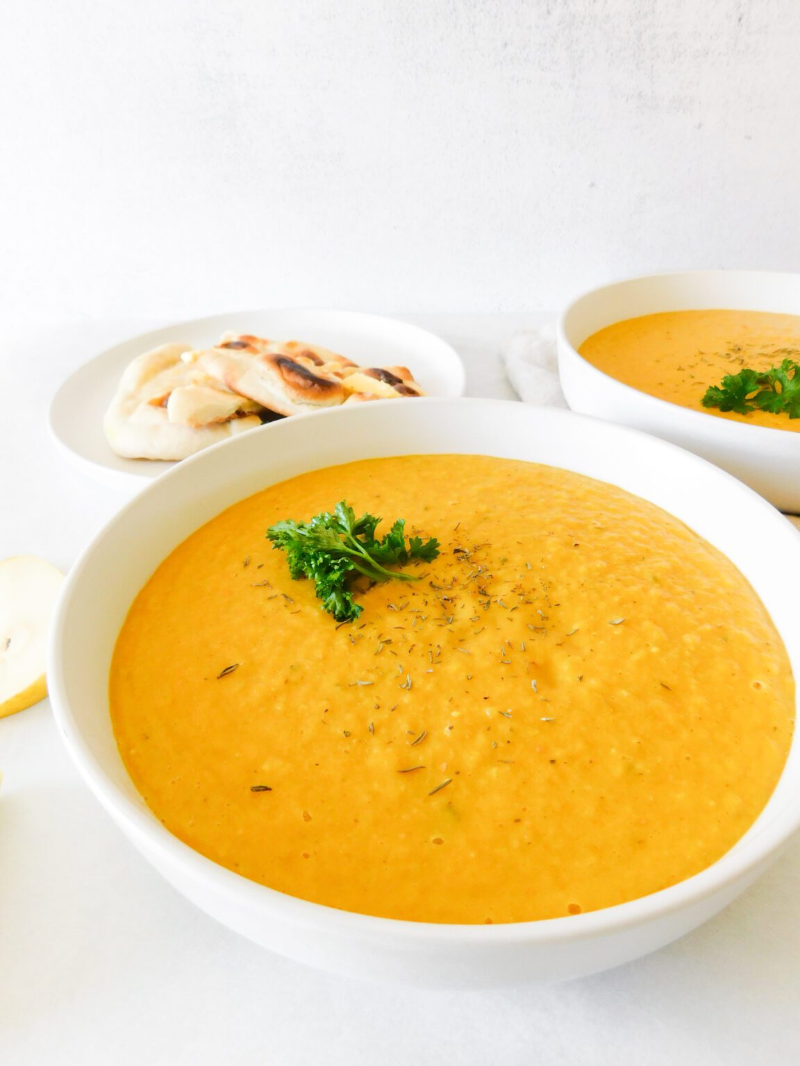 Curried Butternut Squash and Pear Soup - Supermom Eats