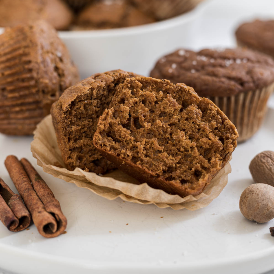 Healthy Gingerbread Muffins (With Greek Yogurt!) - Supermom Eats
