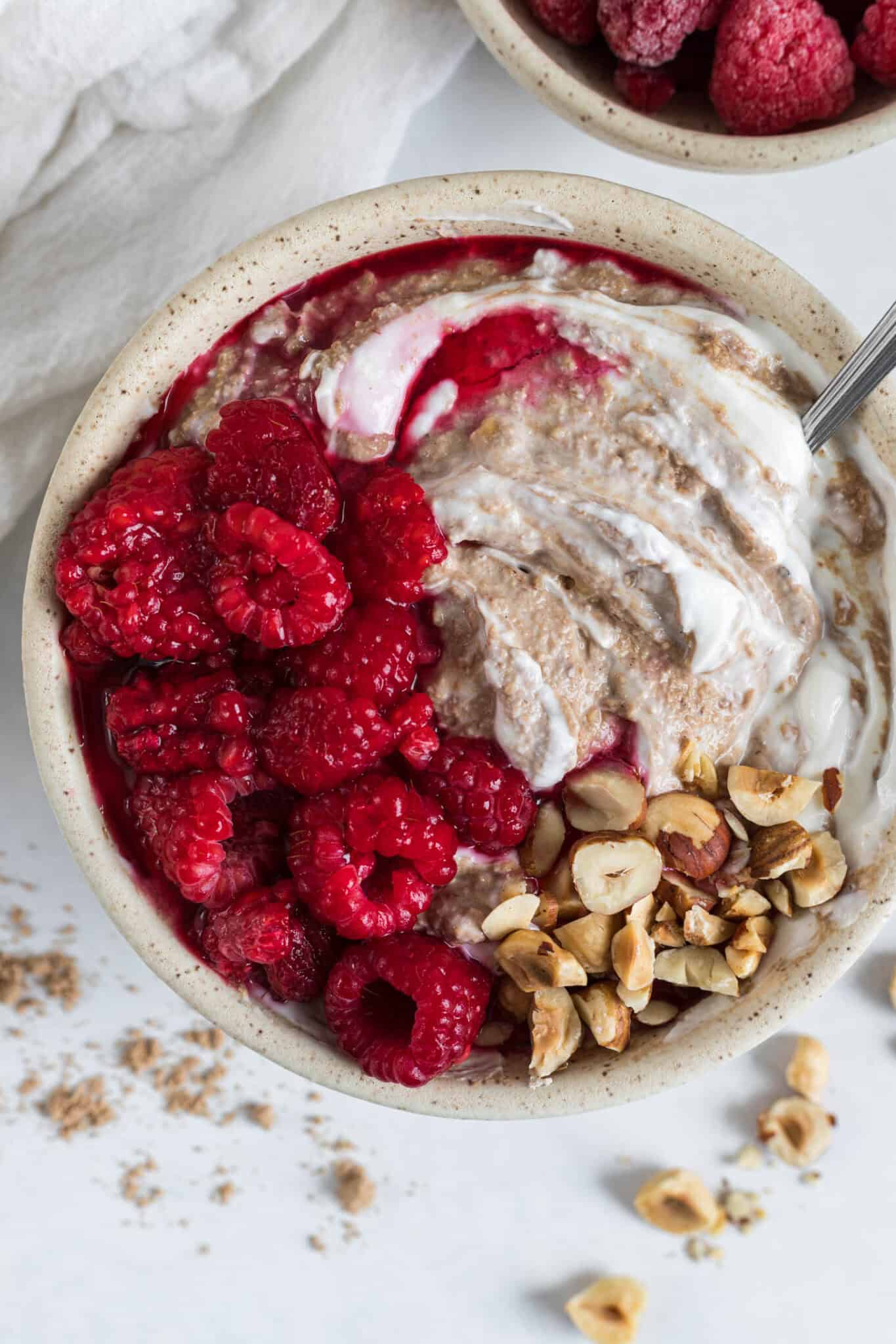 Chocolate Hazelnut High Protein Yogurt Bowl - Supermom Eats